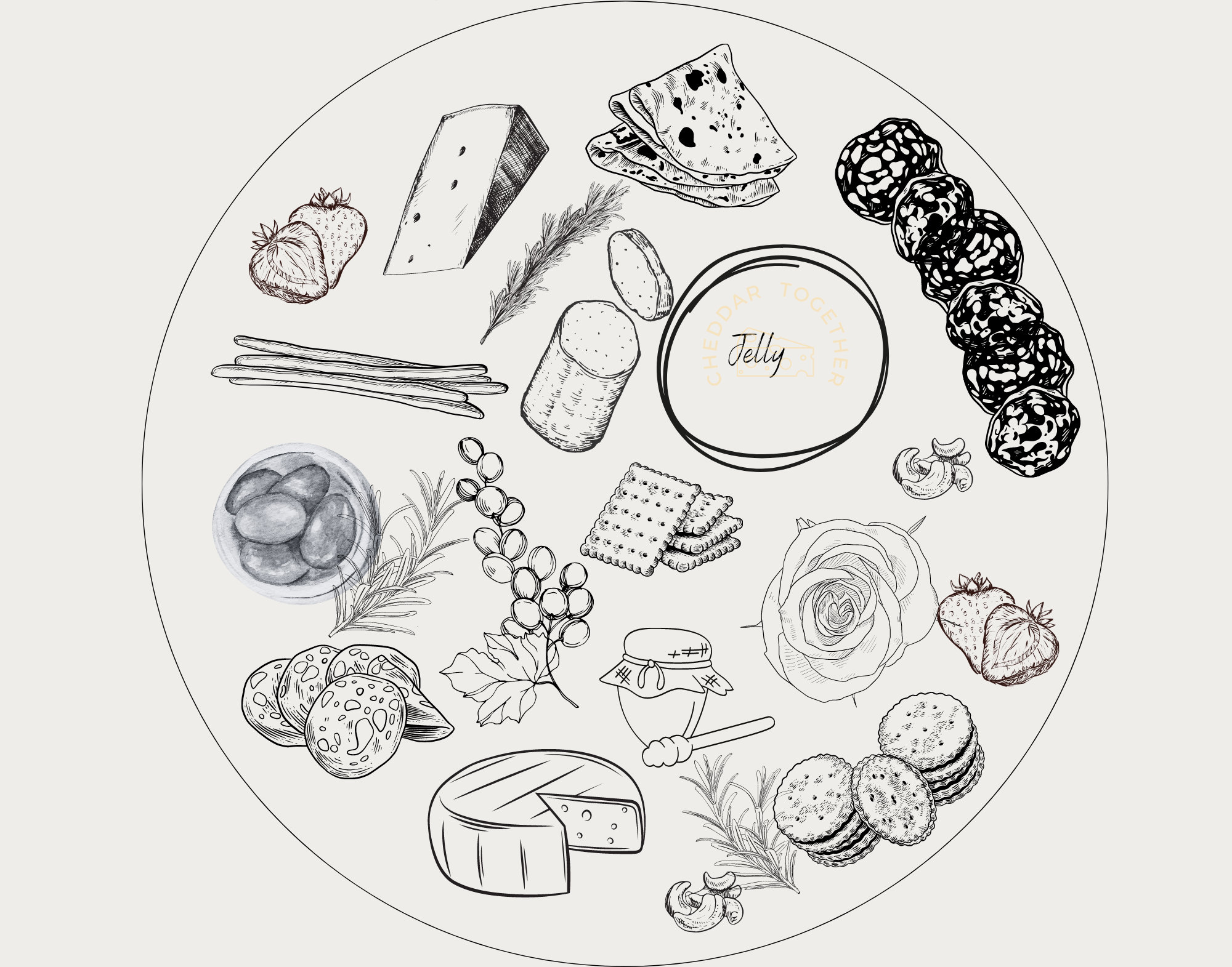 Cheese Plate Drawing