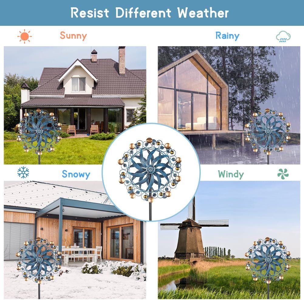 Retro Metal Wind Spinner – 63'' Kinetic Pinwheel for Yard & Garden ...