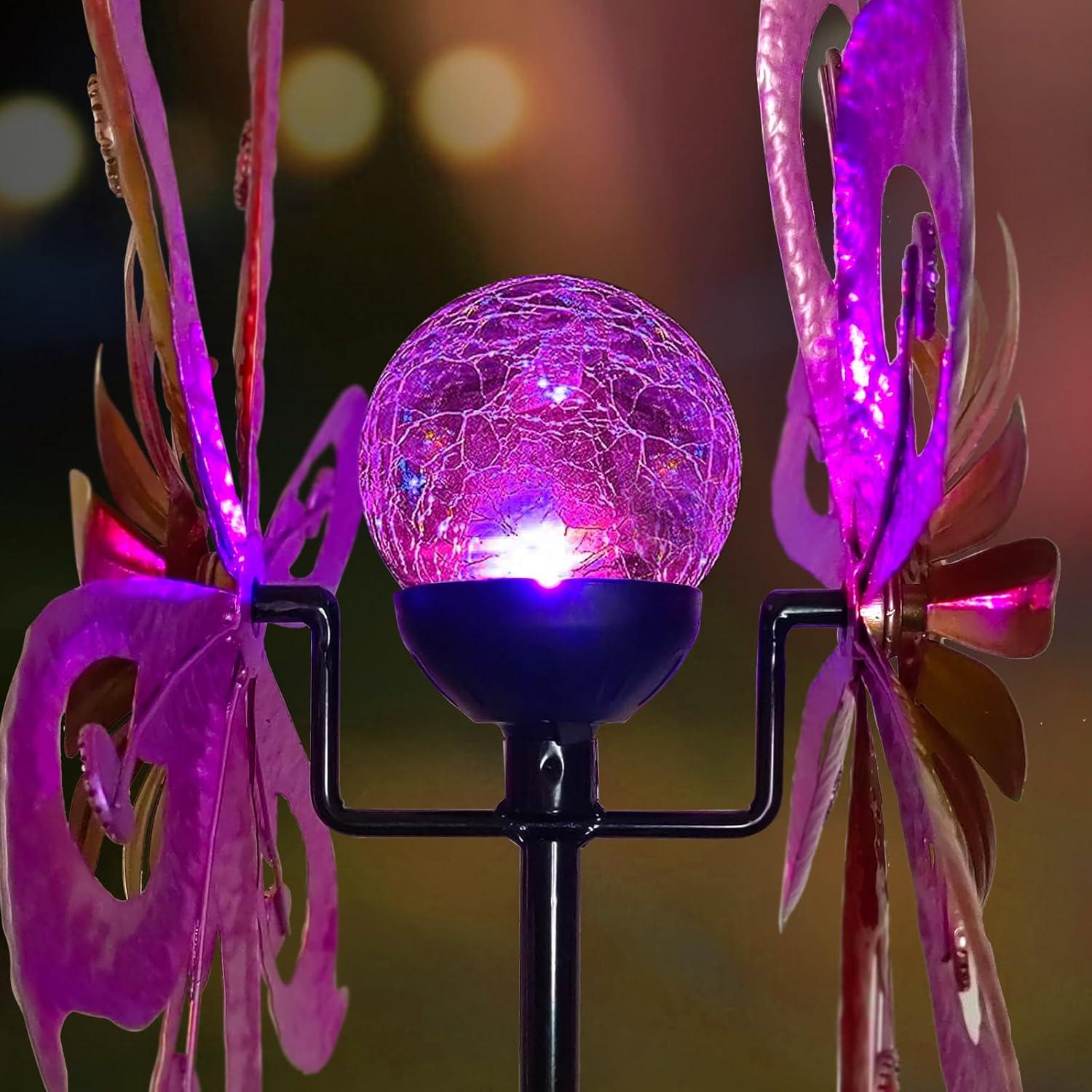 Solar Sunflower Wind Spinner With Lights – 60'' - Etsy