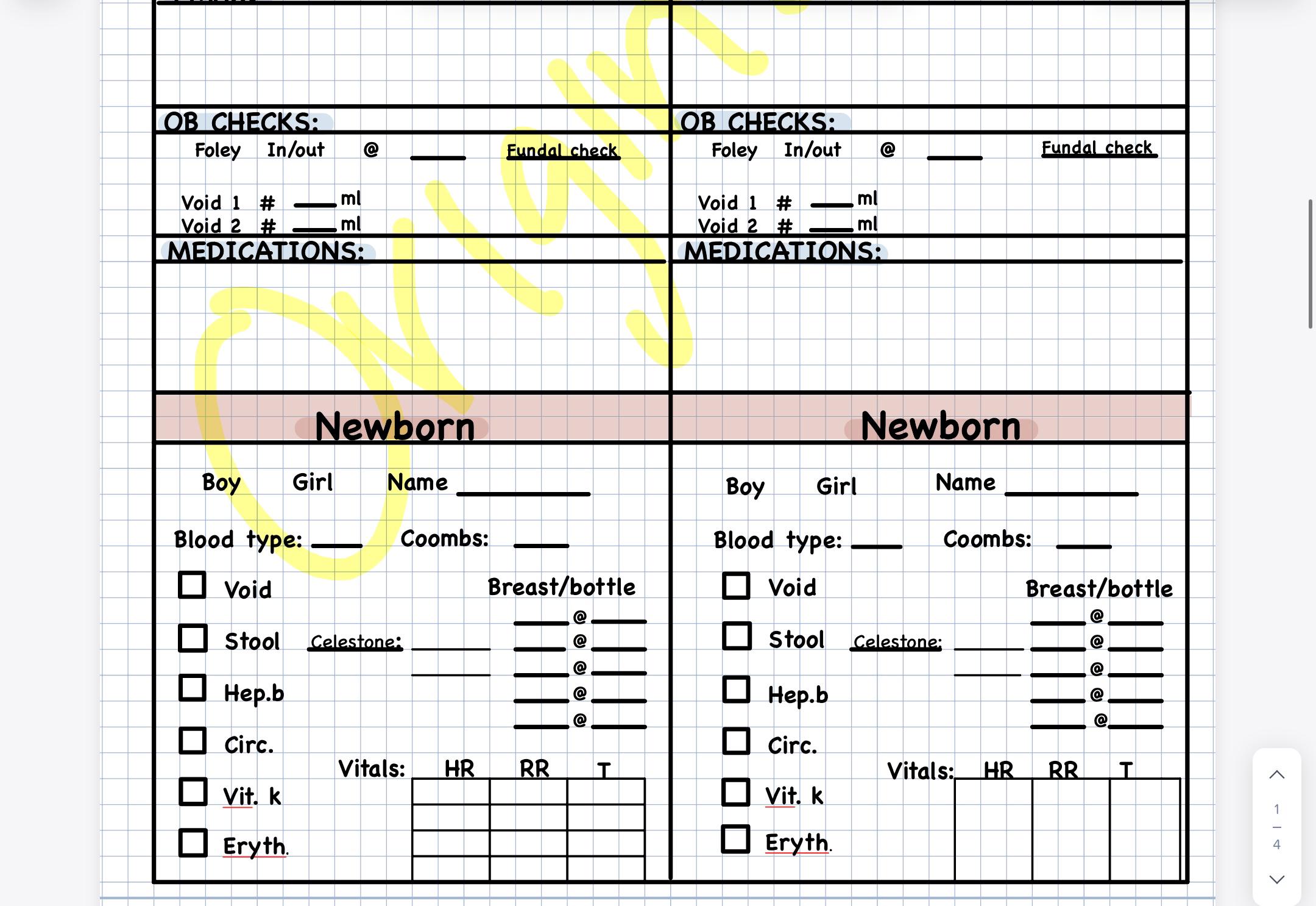 Labor and Delivery Report Sheet/nurse Brain - Etsy
