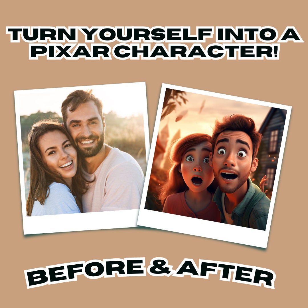 Transform Your Picture Into A Pixar Style Character Custom - Etsy