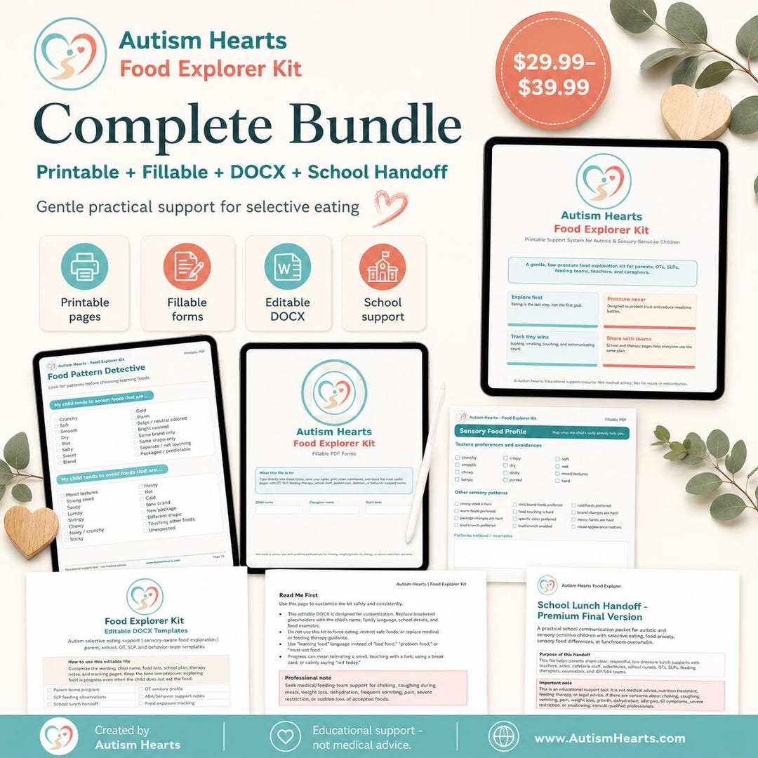 Autism Food Explorer Complete Bundle, Printable Fillable PDF DOCX ...
