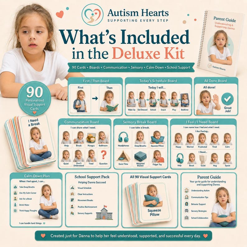Personalized Autism Visual Support Cards, 90 Custom Routine ...