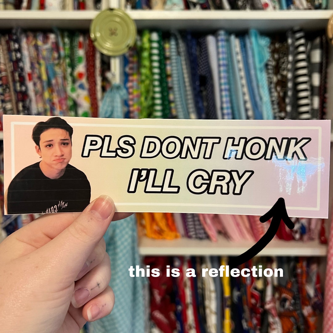 Pls Don’t Honk, I’ll Cry Bumper Sticker (bangchan) - Etsy