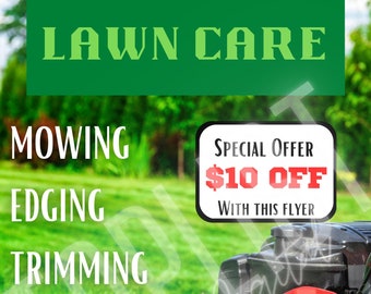 Lawn Care Service Flyer: Mowing & Mulch Canva Template (DIY Edit ...