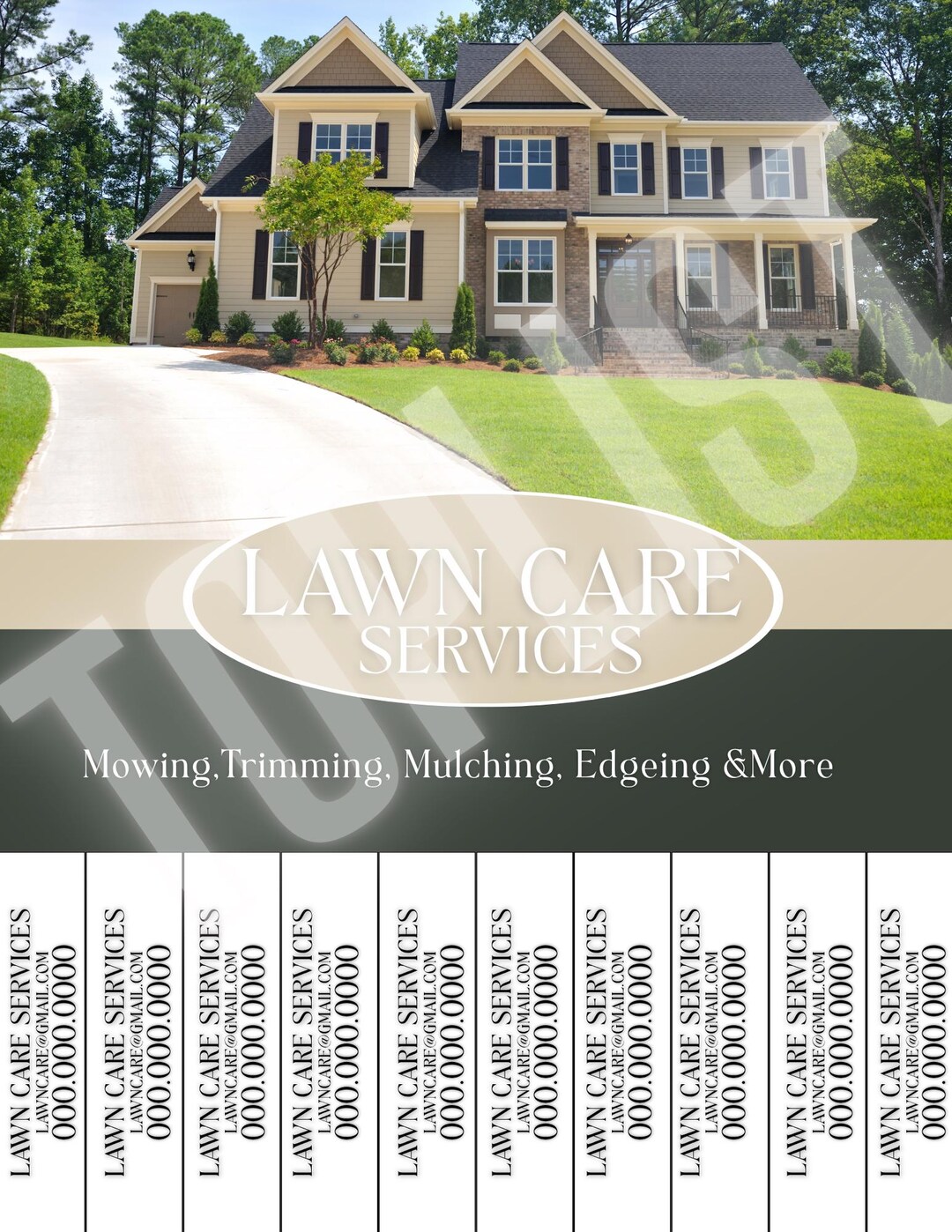 Lawn Care Service Flyer Template: Mowing & Mulch (DIY Canva Edit ...