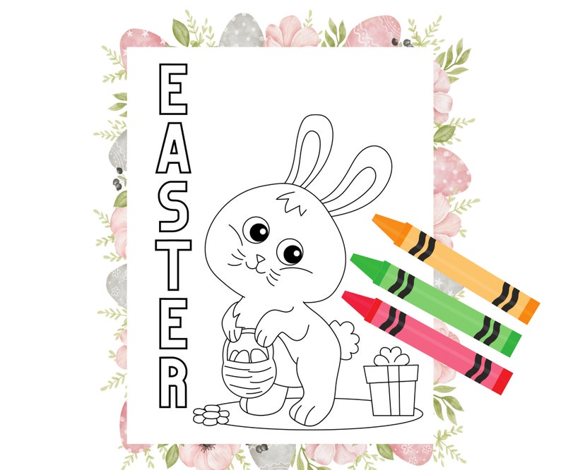 Easter Coloring Sheets: 3-pack Printable Designs (PDF) - Etsy