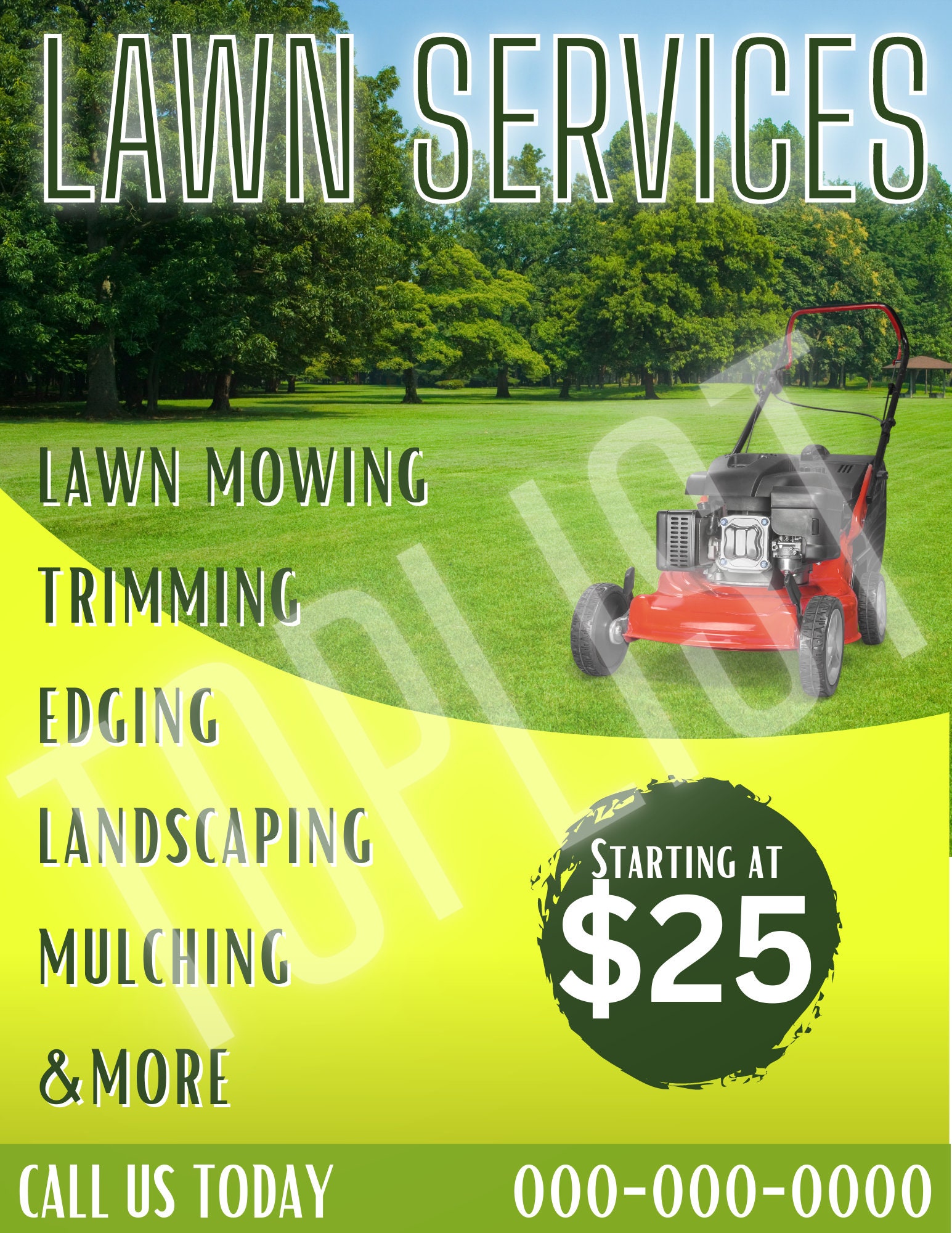 Lawn Care Service Flyer: Editable Business Template (canva) - Etsy