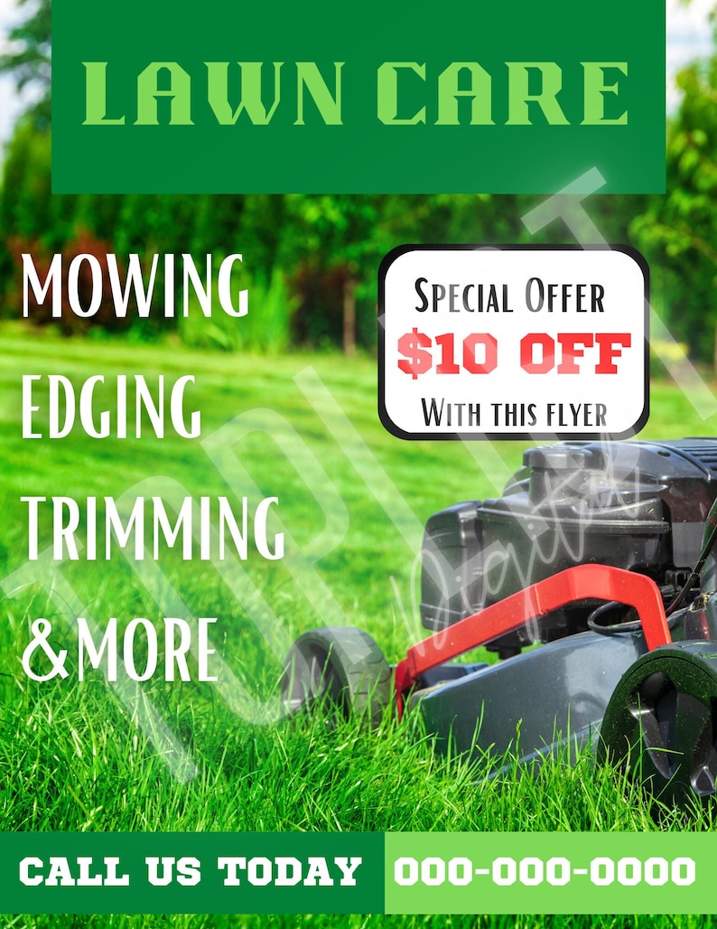 Lawn Care Service Flyer Template: DIY Canva Design (digital Download ...