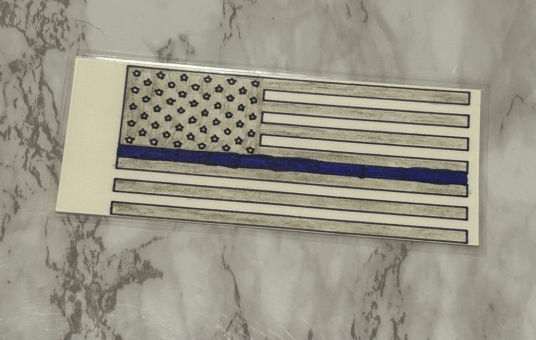 Police Flag Bookmark Back the Blue Support the Blue Police Black and ...