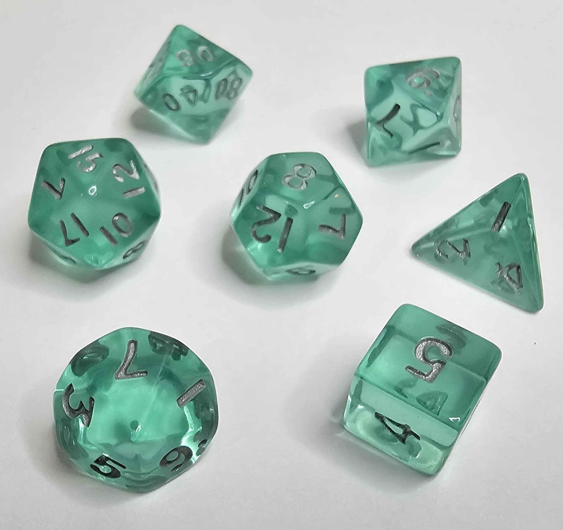 Mini Dice 7 Piece Transparent Poly D&D Dice Set - Etsy