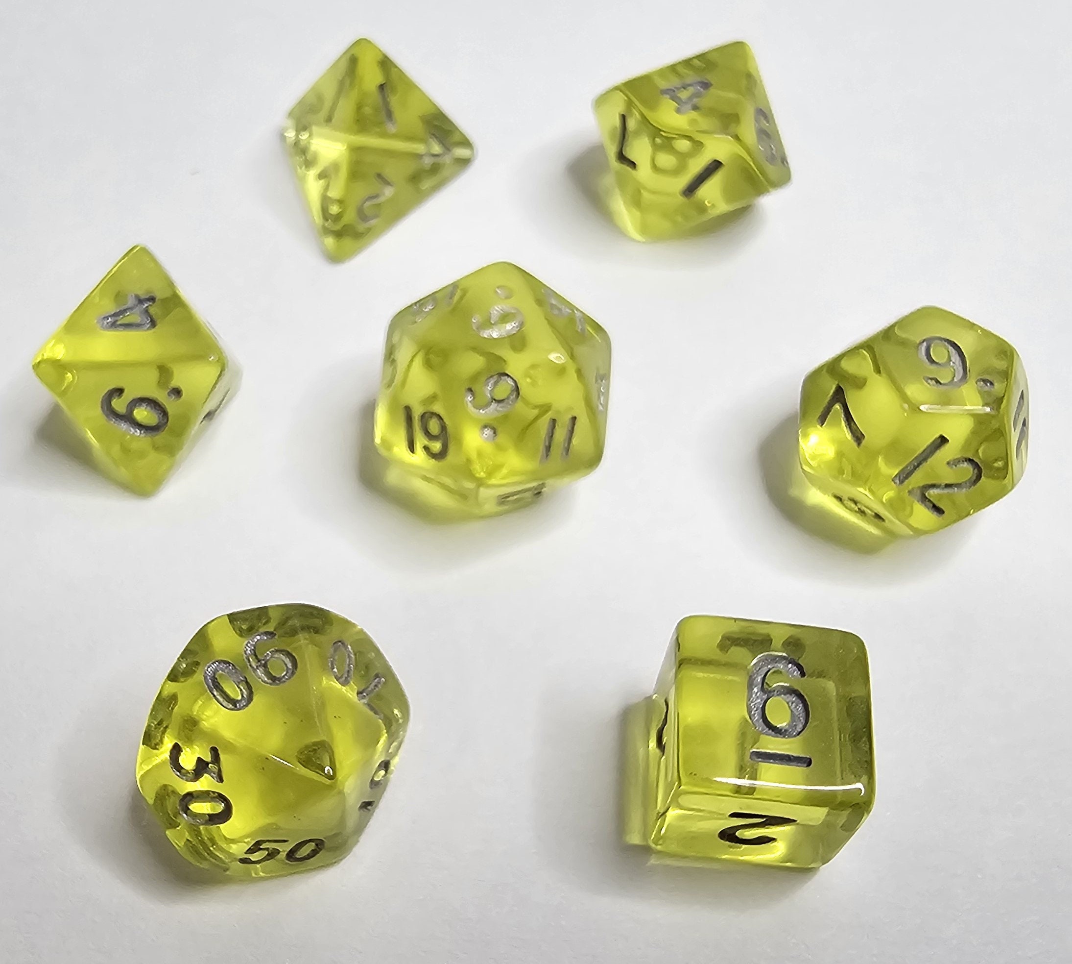 Mini Dice 7 Piece Transparent Poly D&D Dice Set - Etsy