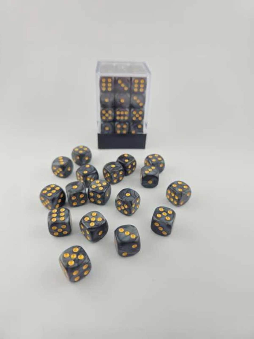 12mm D6 Dice Cube W/ 36 Dice Block Pearl Black - Etsy