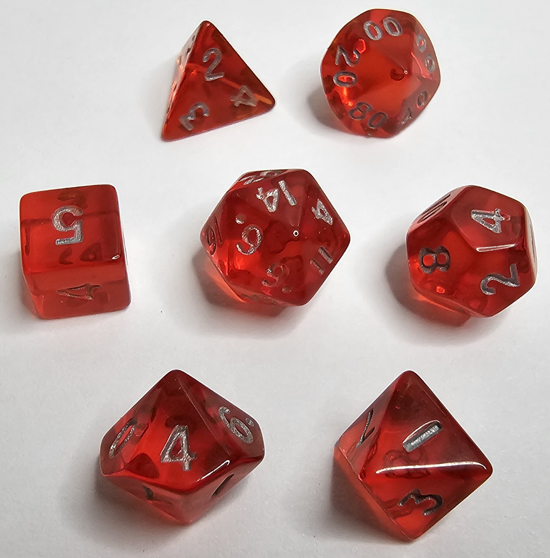Mini Dice 7 Piece Transparent Poly D&D Dice Set - Etsy