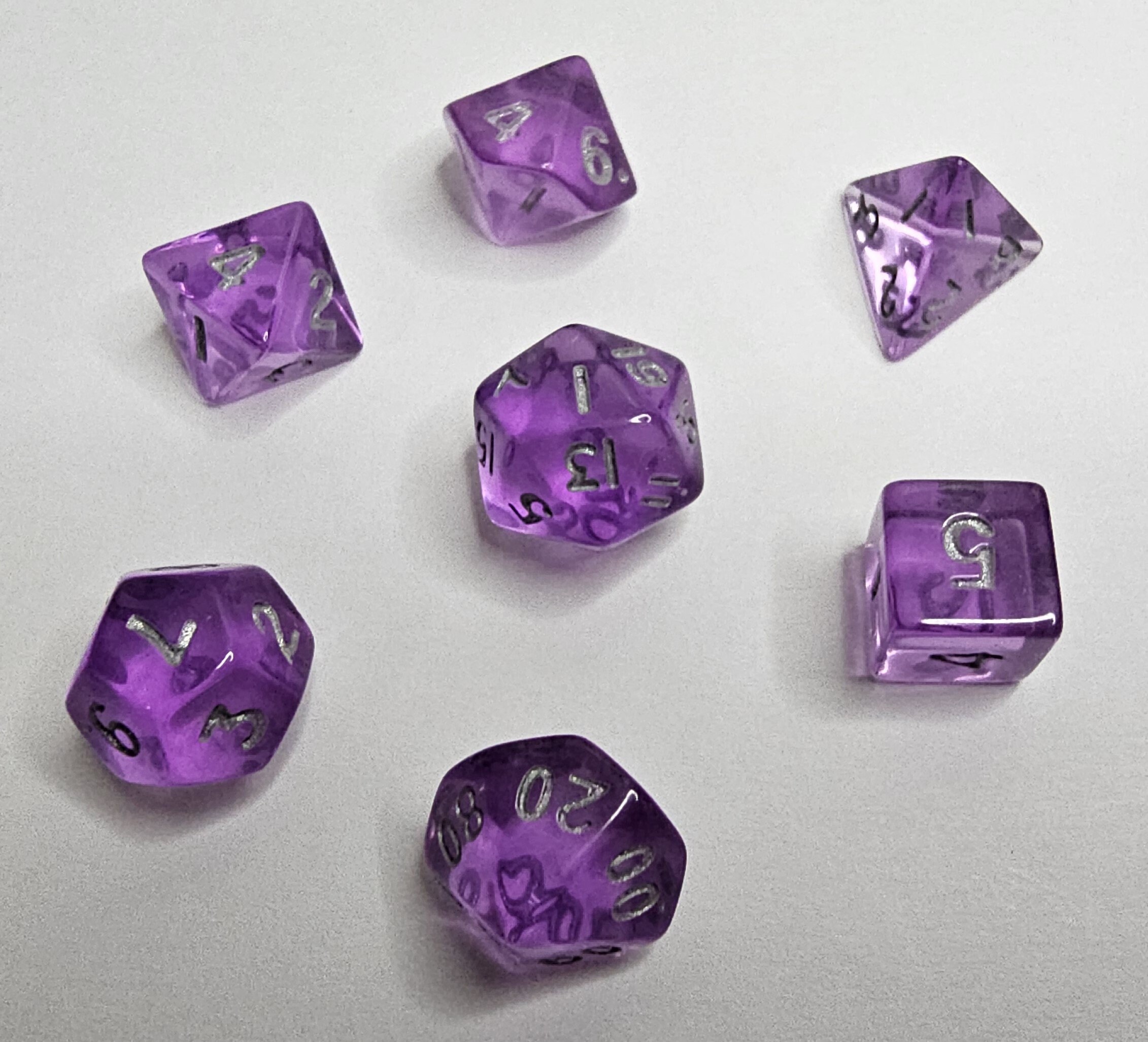 Mini Dice 7 Piece Transparent Poly D&D Dice Set - Etsy