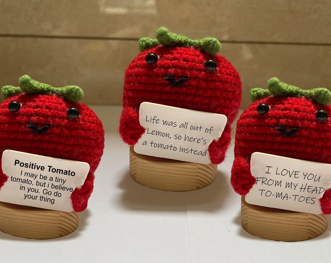 Cute Crochet Positive Tomato L Gag Gift L Crochet Plushy L Handmade ...