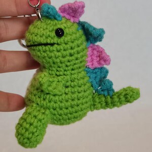 Tiny Dinosaur Crochet Keychain, Fun Dino Keychain, Cute T-rex Keychain ...