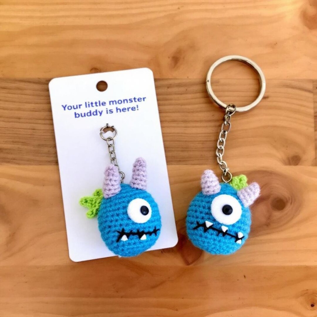 Mini Monster Crochet Keychain, Fun and Playful, Quirky Monster Gift for ...
