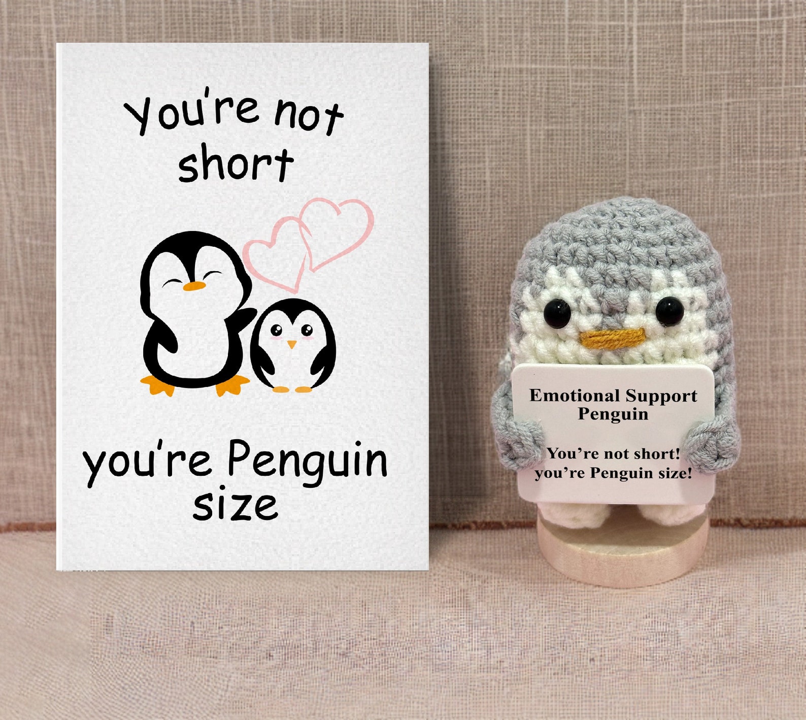 Crochet Penguin With Positive Quote, Positive Penguin, Handmade Crochet ...