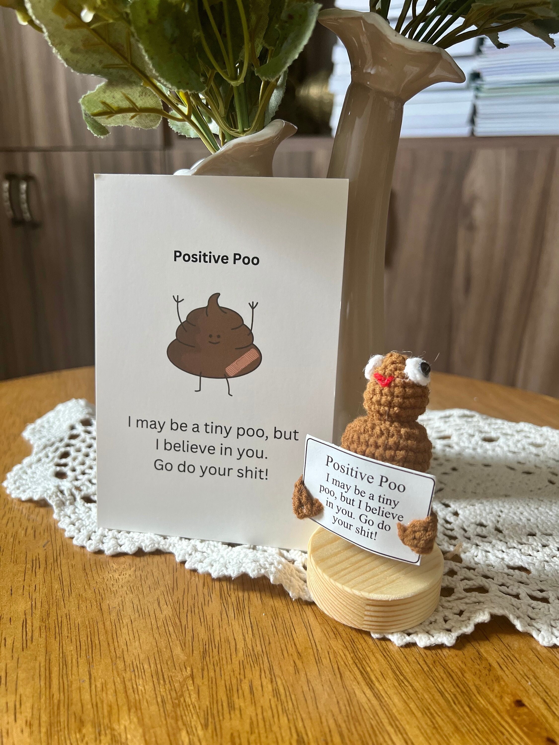 Funny Crochet Positive Poo Plushy Unique Desk Decor - Etsy