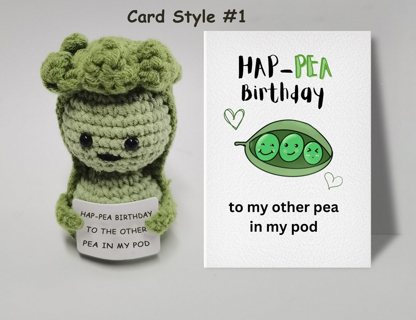 Birthday Hap- Peas Crochet - Positive Peas - Crochet Peas With Card L ...