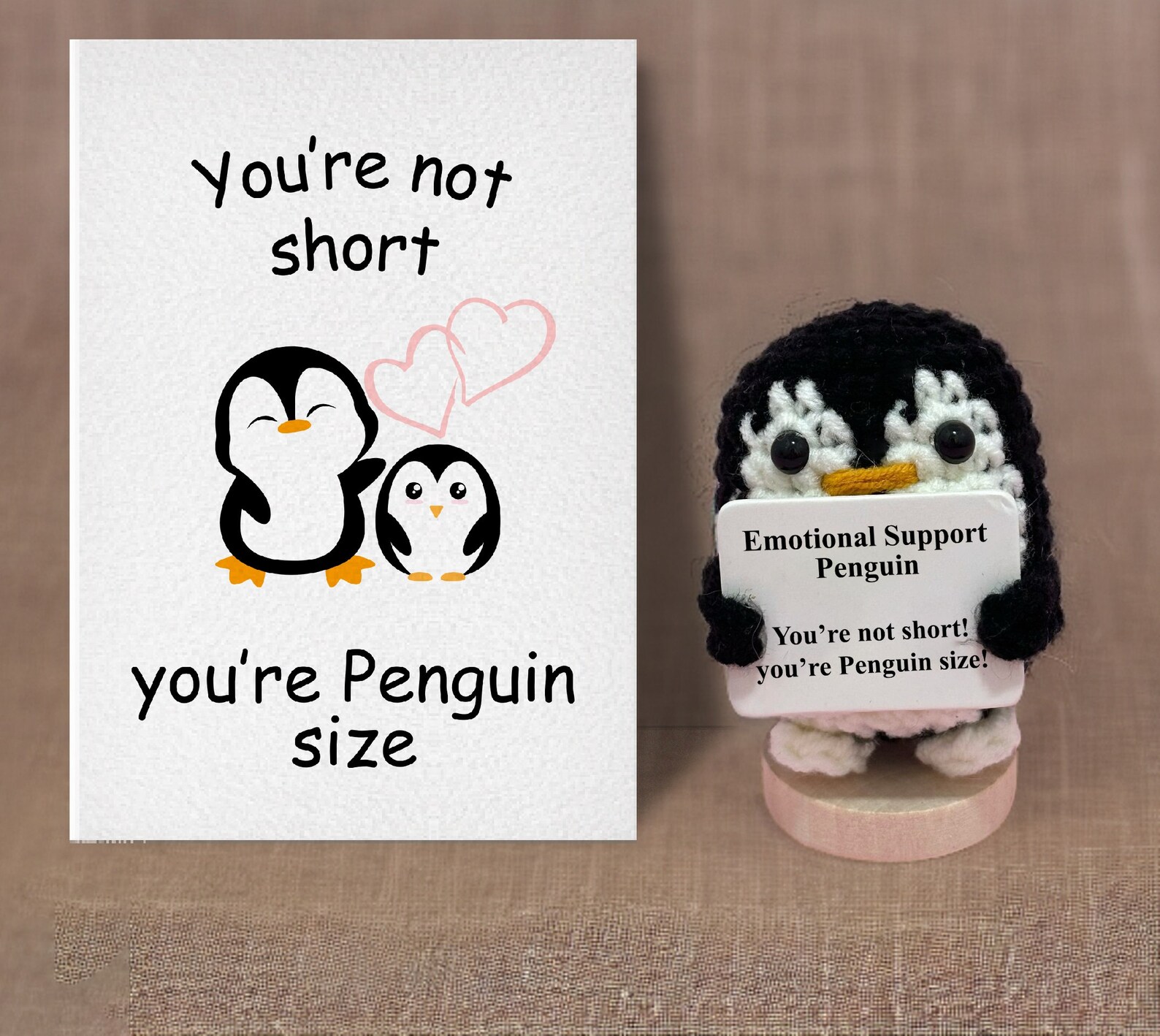 Crochet Penguin With Positive Quote, Positive Penguin, Handmade Crochet ...