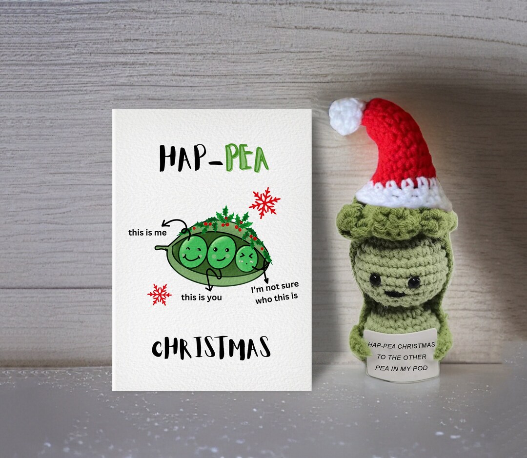 Christmas Hap- Peas Crochet - Positive Peas - Crochet Peas With Card L ...