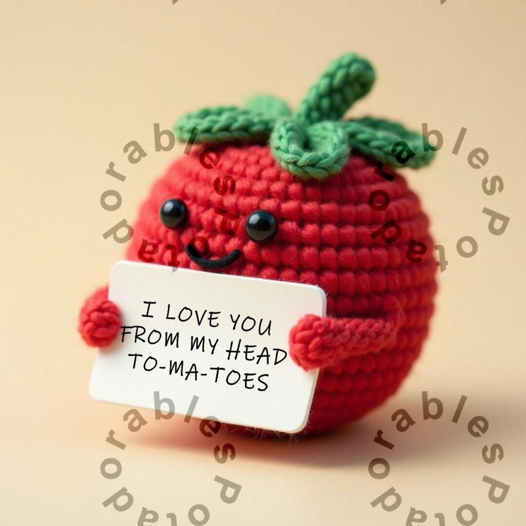 Cute Crochet Positive Tomato L Gag Gift L Crochet Plushy L Handmade ...