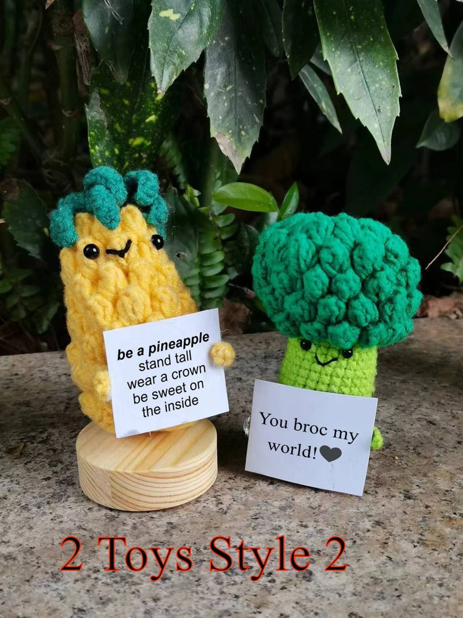 3PCS Positive Vegetables, Positive Broccoli/mushroom/pineapple, Mental ...