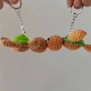 2pcs Magnetic Kissing Turtle Crochet Keychains | Cute Keyring Sets ...