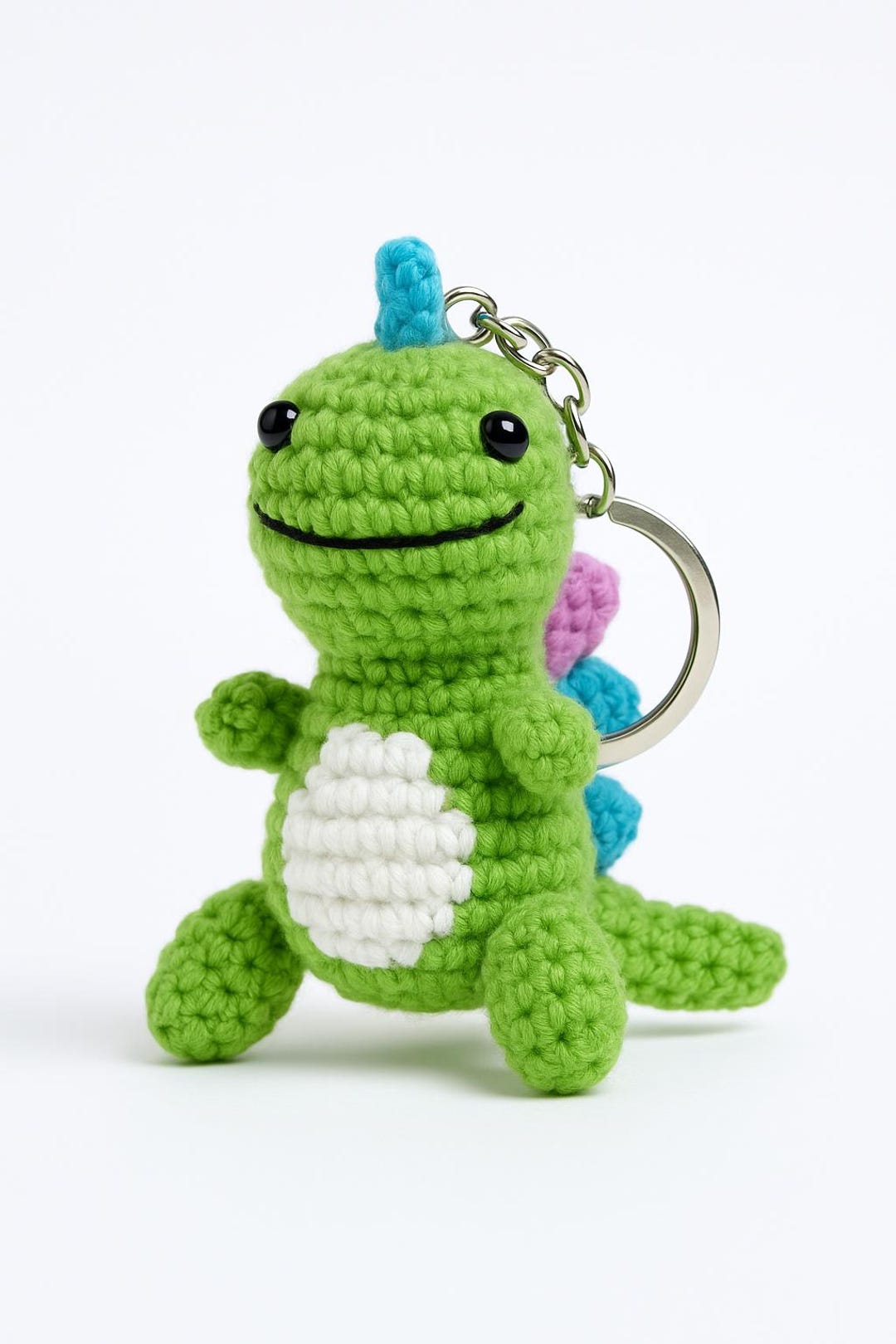 Tiny Dinosaur Crochet Keychain, Fun Dino Keychain, Cute T-rex Keychain ...