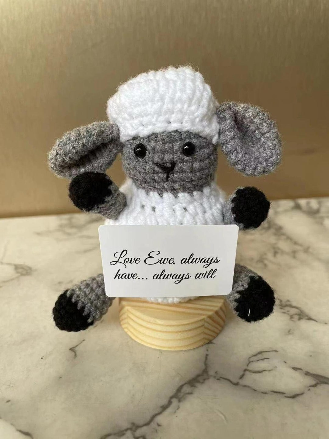 Cute Sheep Crochet Toy + Card | Sheep Lover Gift L Positive Gift L Gift ...