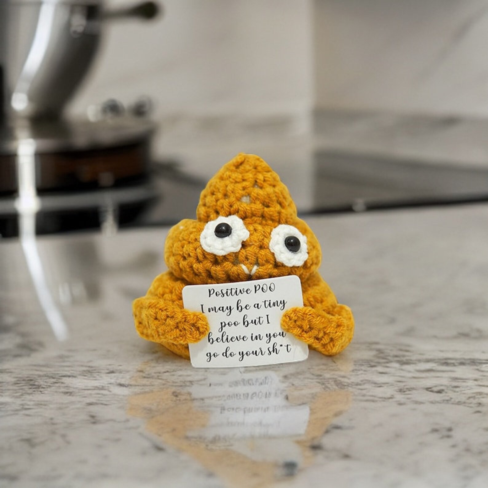 Crochet Positive Poo Plushy Desk Decor, Positive Poop Doll, Tiny ...