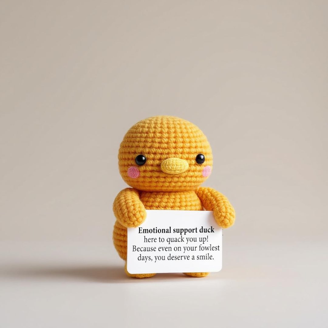 Crochet Emotional Support Duck - 'here to Quack You Up!' Plush ...