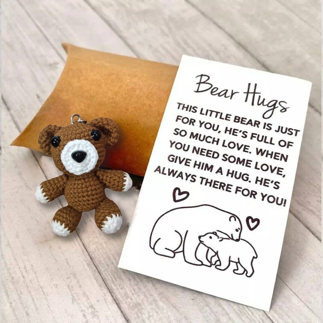 Pocket Bear Hug - Adorable Mini Crochet Bear With Emotional Support ...