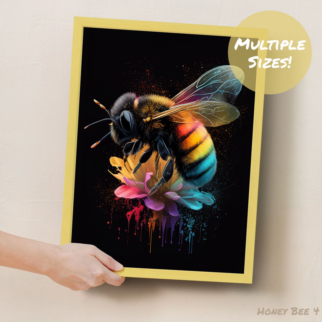 Honeybee 4 Honeybee Art Digital Art Honeybee Wall Art Bee - Etsy