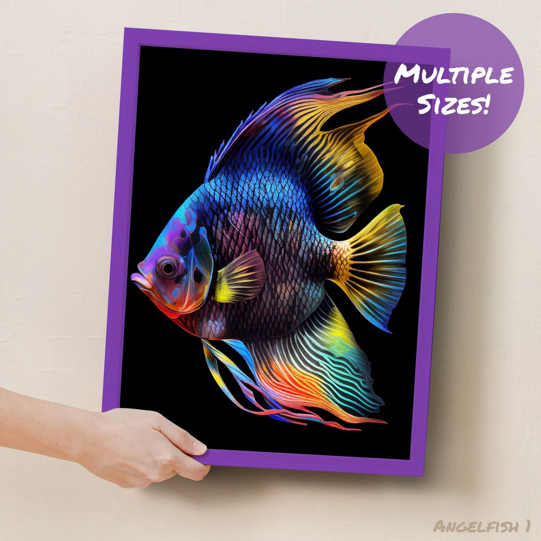 Angelfish 1 Angelfish Art Digital Art Angelfish Wall Art - Etsy