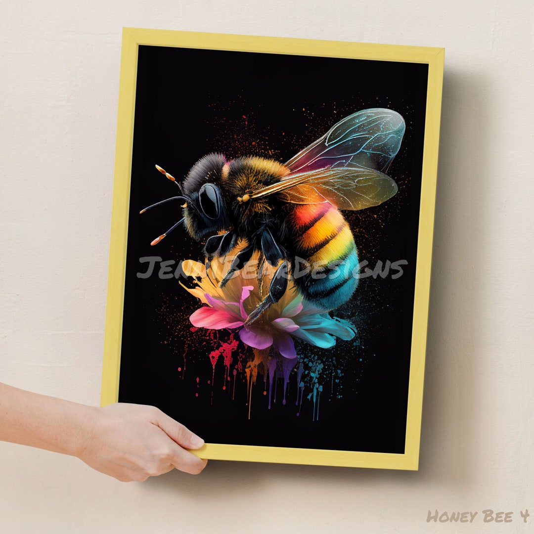 Honeybee 4, Honeybee Art, Digital Art, Honeybee Wall Art, Bee Art ...