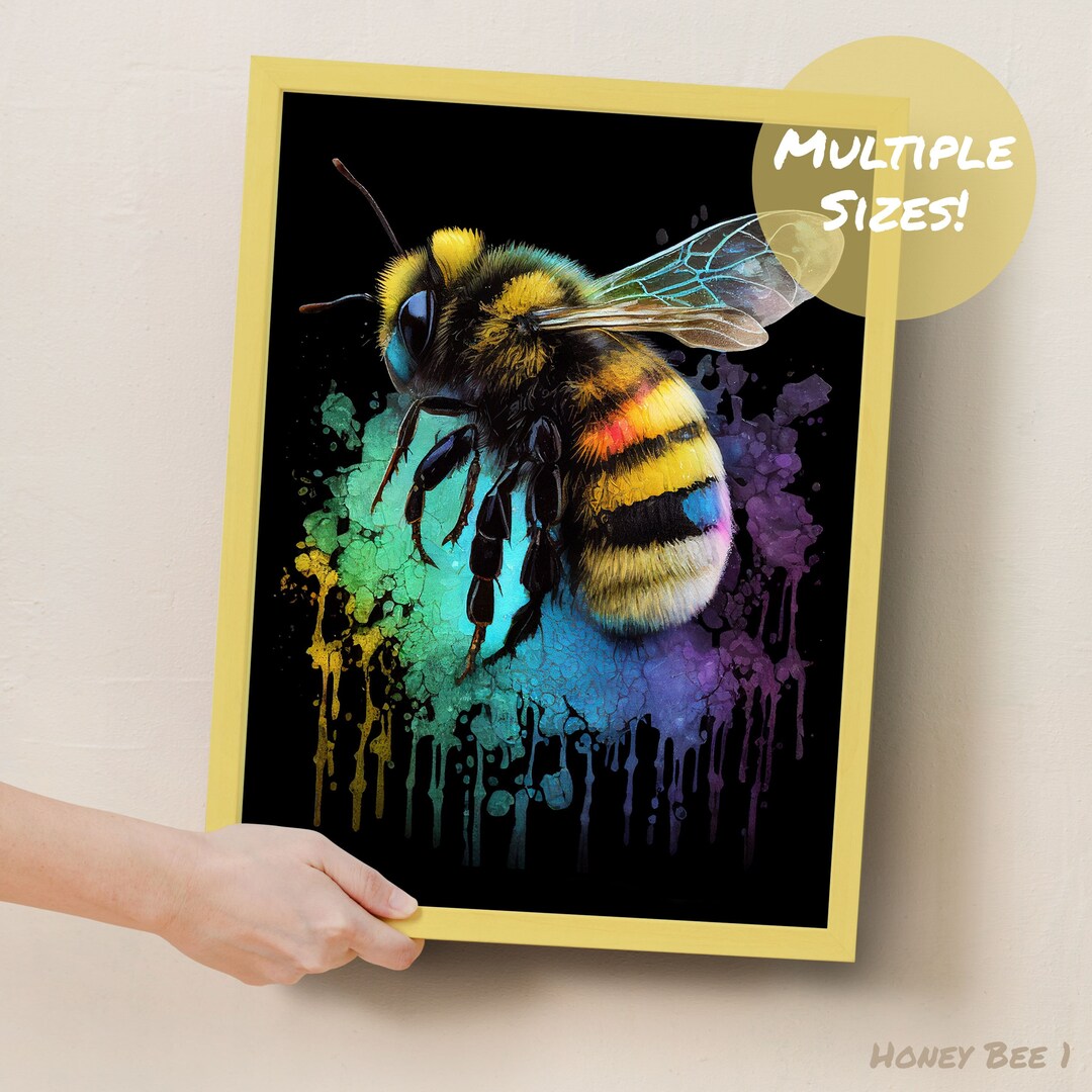 Honeybee 1 Honeybee Art Digital Art Honeybee Wall Art Bee - Etsy