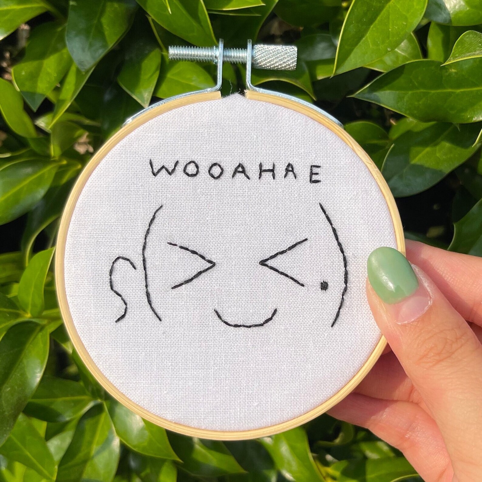 SVT Woozi Wooahae Emoticon - 3” Hoop - Etsy