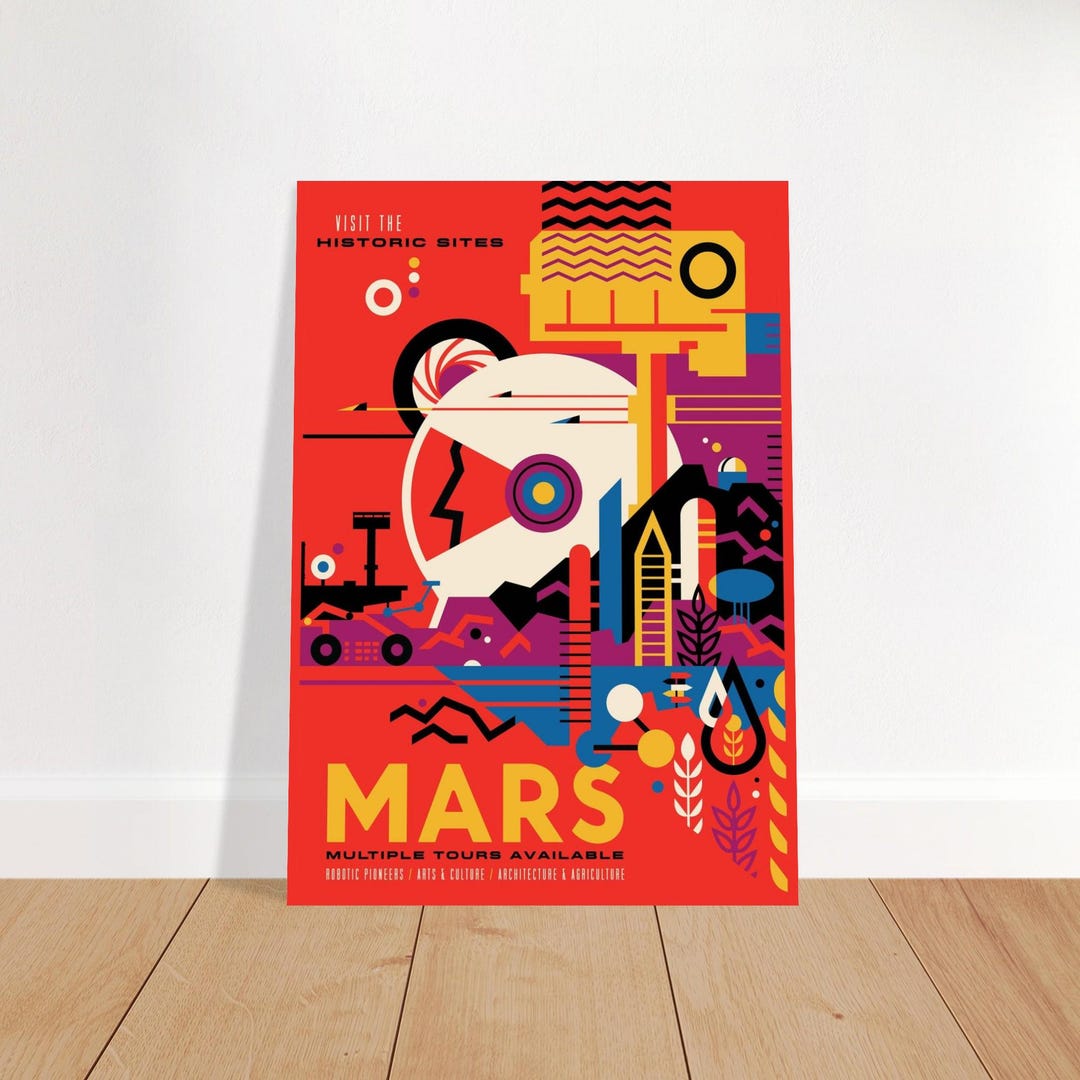Vintage NASA Mars Poster - Stunning Artwork for Space Enthusiasts ...