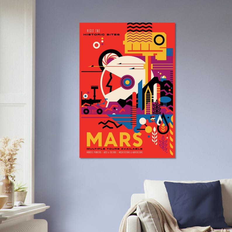 Vintage NASA Mars Poster - Stunning Artwork for Space Enthusiasts ...