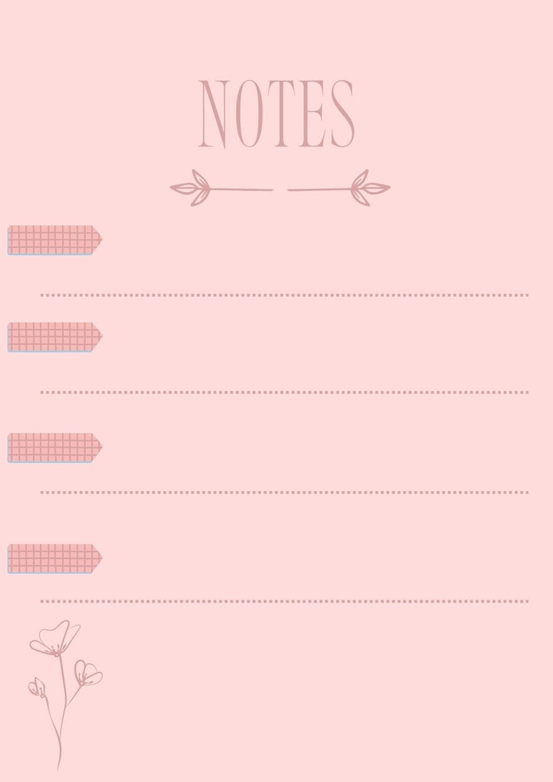 Note Template Pintables for Binder School Work or Home - Etsy