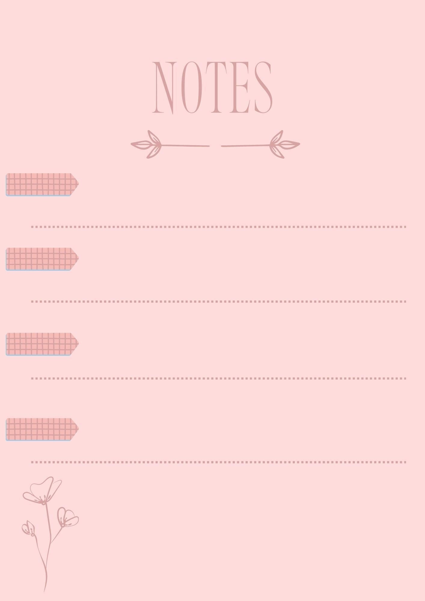 Note Template Pintables for Binder, School, Work, or Home Organization ...