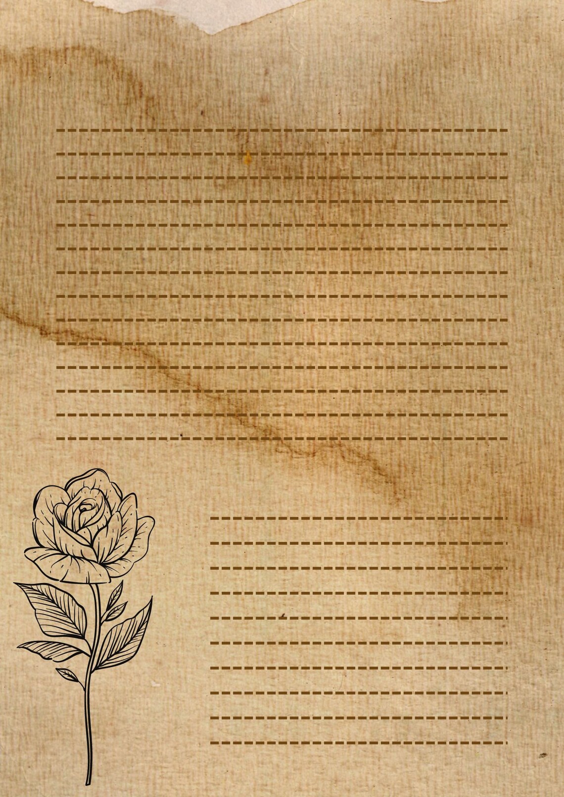 Vintage Stained Paper Digital Download for Letters and Crafts - Etsy