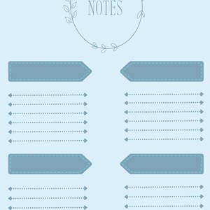 Note Template Pintables for Binder, School, Work, or Home Organization ...