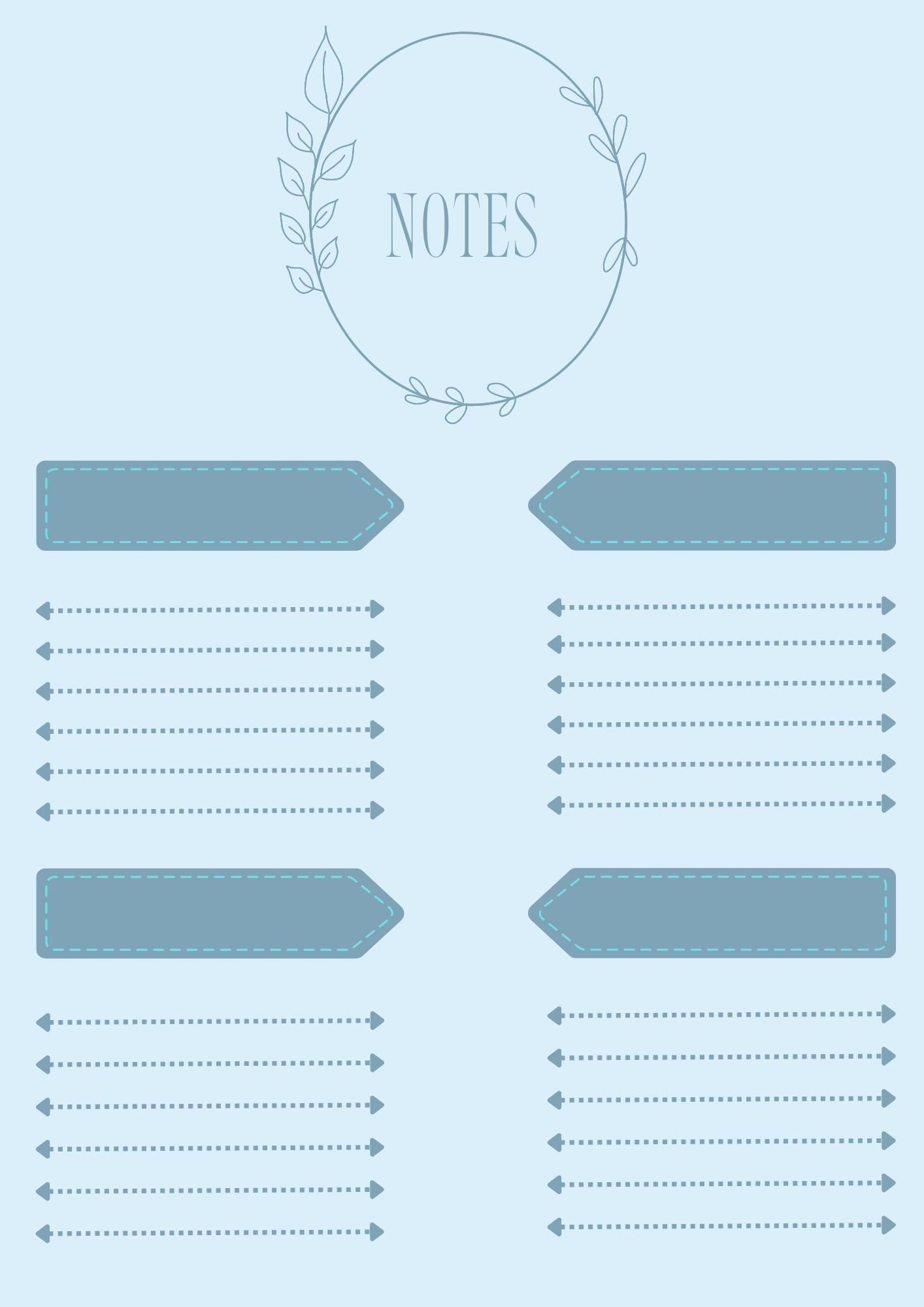 Note Template Pintables for Binder, School, Work, or Home Organization ...