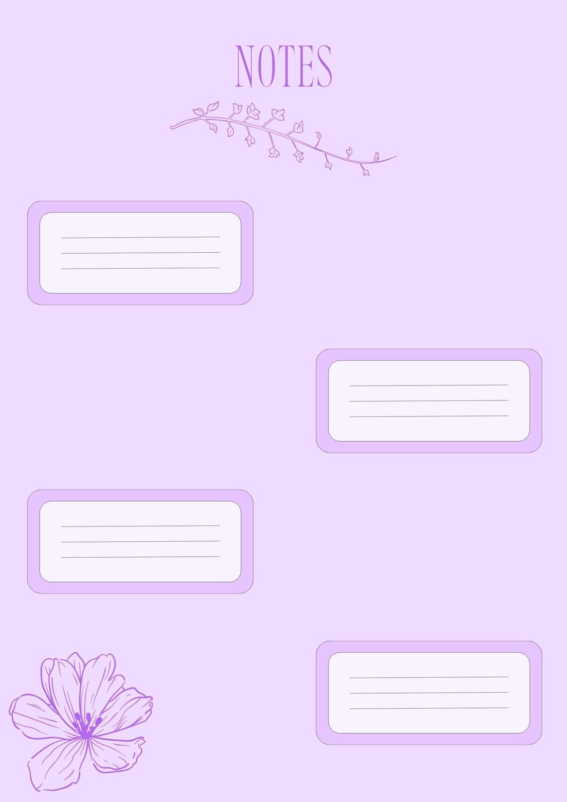 Note Template Pintables for Binder, School, Work, or Home Organization ...