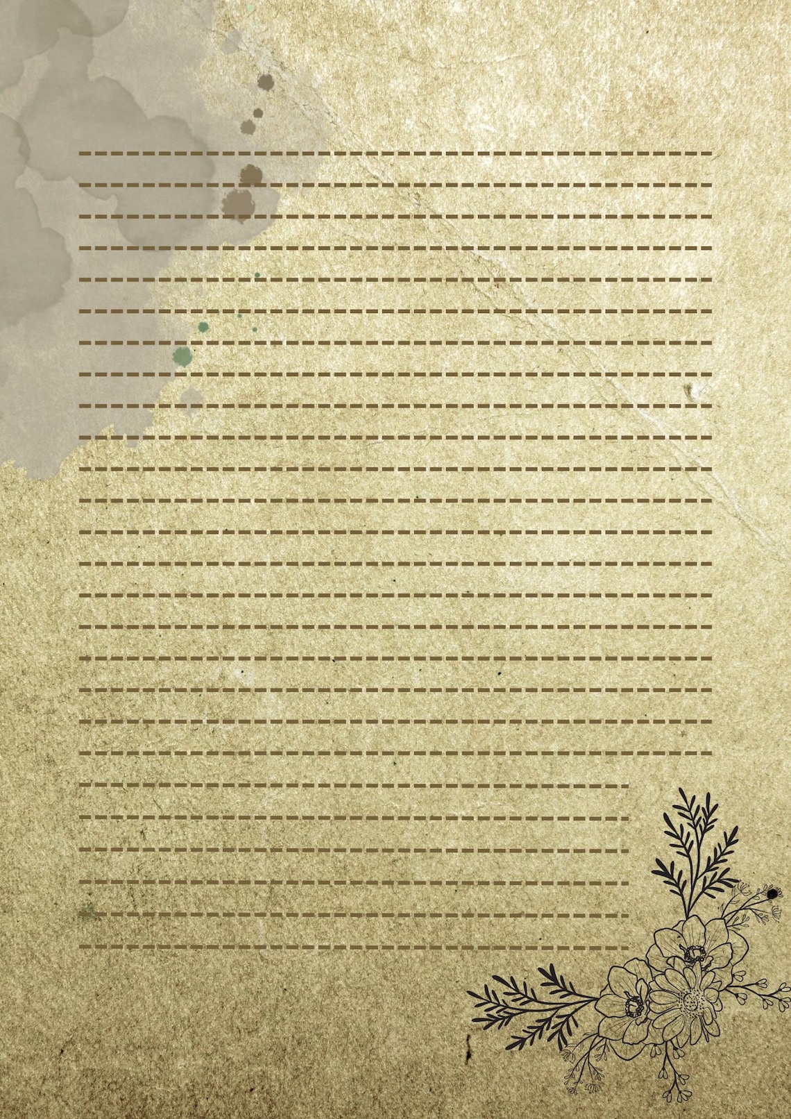 Vintage Stained Paper Digital Download for Letters and Crafts - Etsy