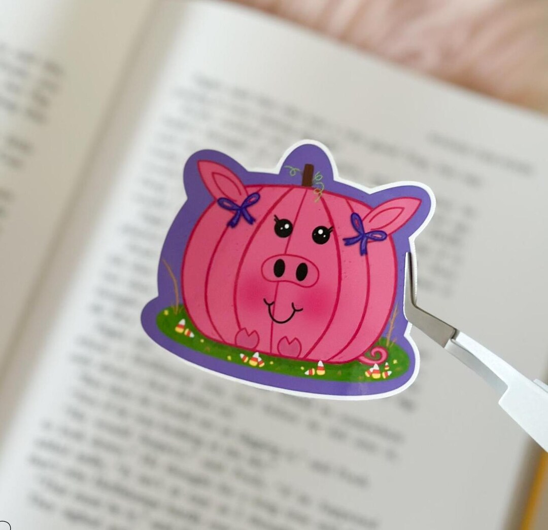 Pumpkin Pals - Pixie the Pig Vinyl Sticker Perfect for Scrapbooking, Decor, Personalizing ...